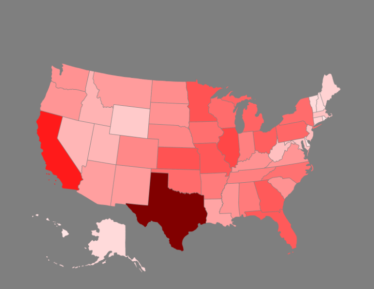 States by Miles of Road – Onward American